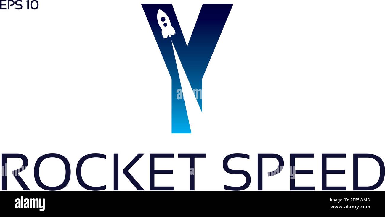 Letter Y Rocket Logo Design Vector Icon Symbol Dream Fly Speed Fast ...