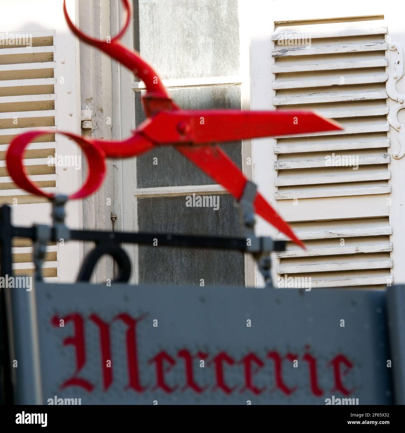 Haberdashery shop sign, Montelimar, Drome, France Stock Photo - Alamy