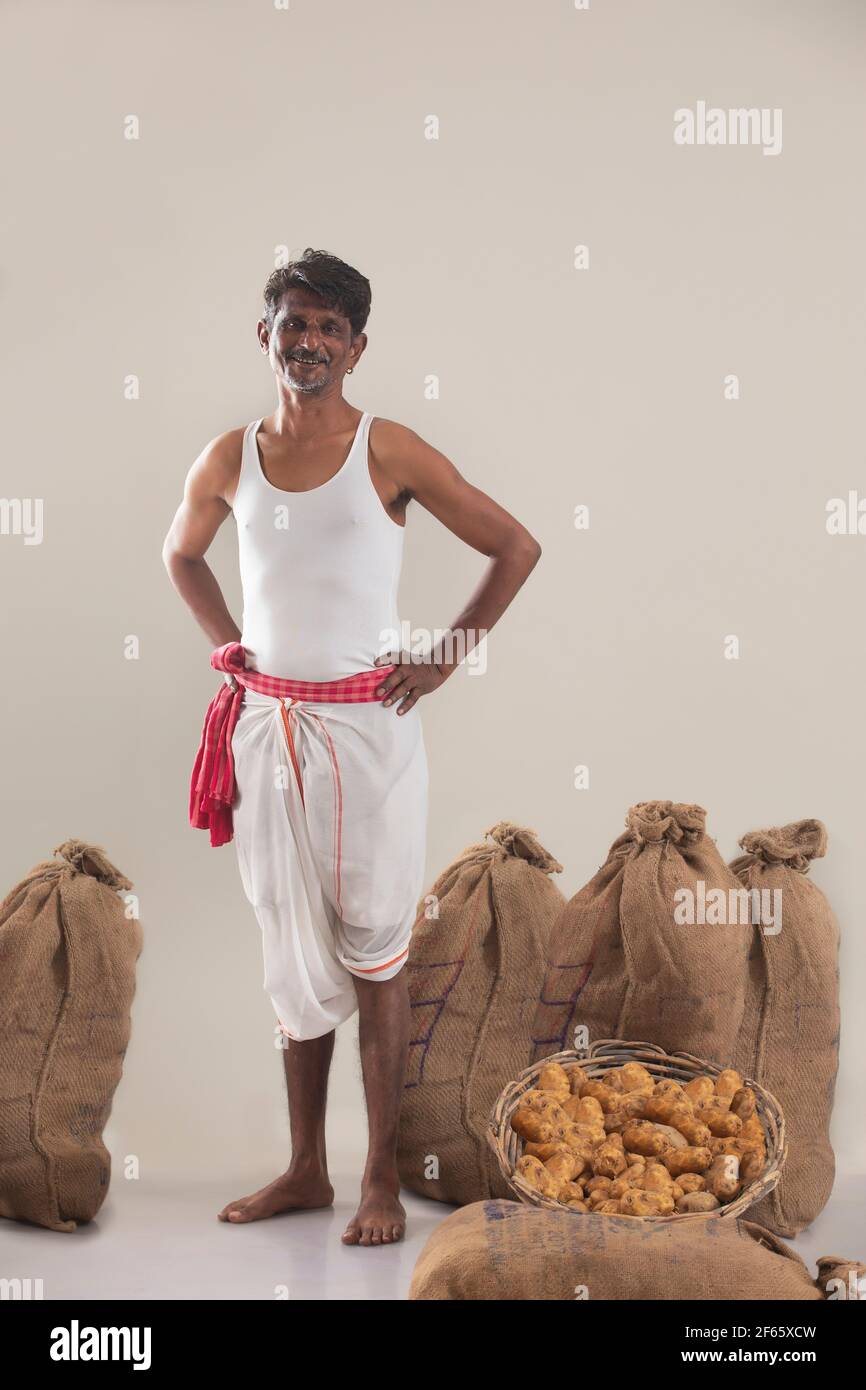 Man with gamcha hi-res stock photography and images - Alamy