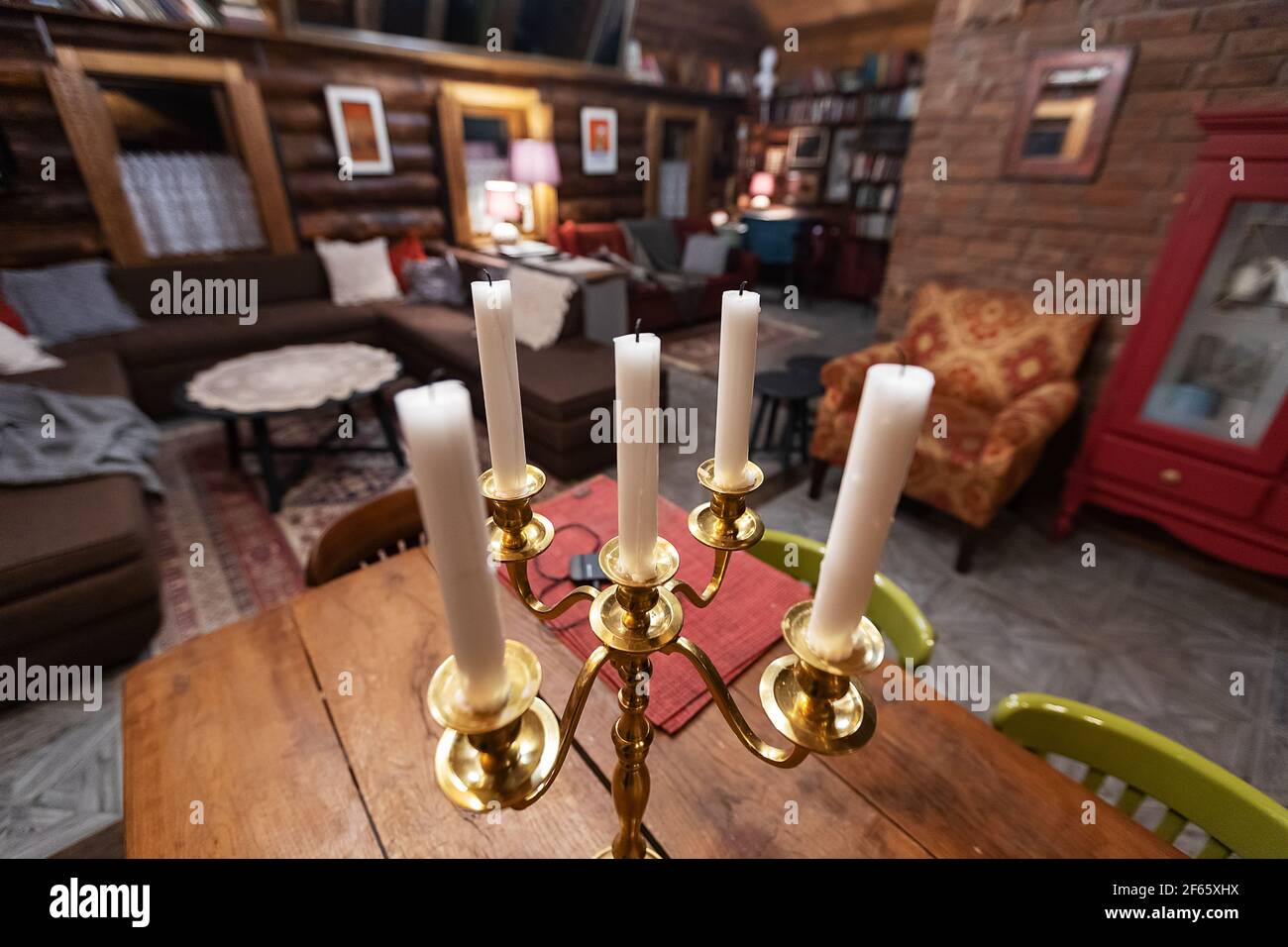 Candlestick in old style candle hi-res stock photography and images - Alamy