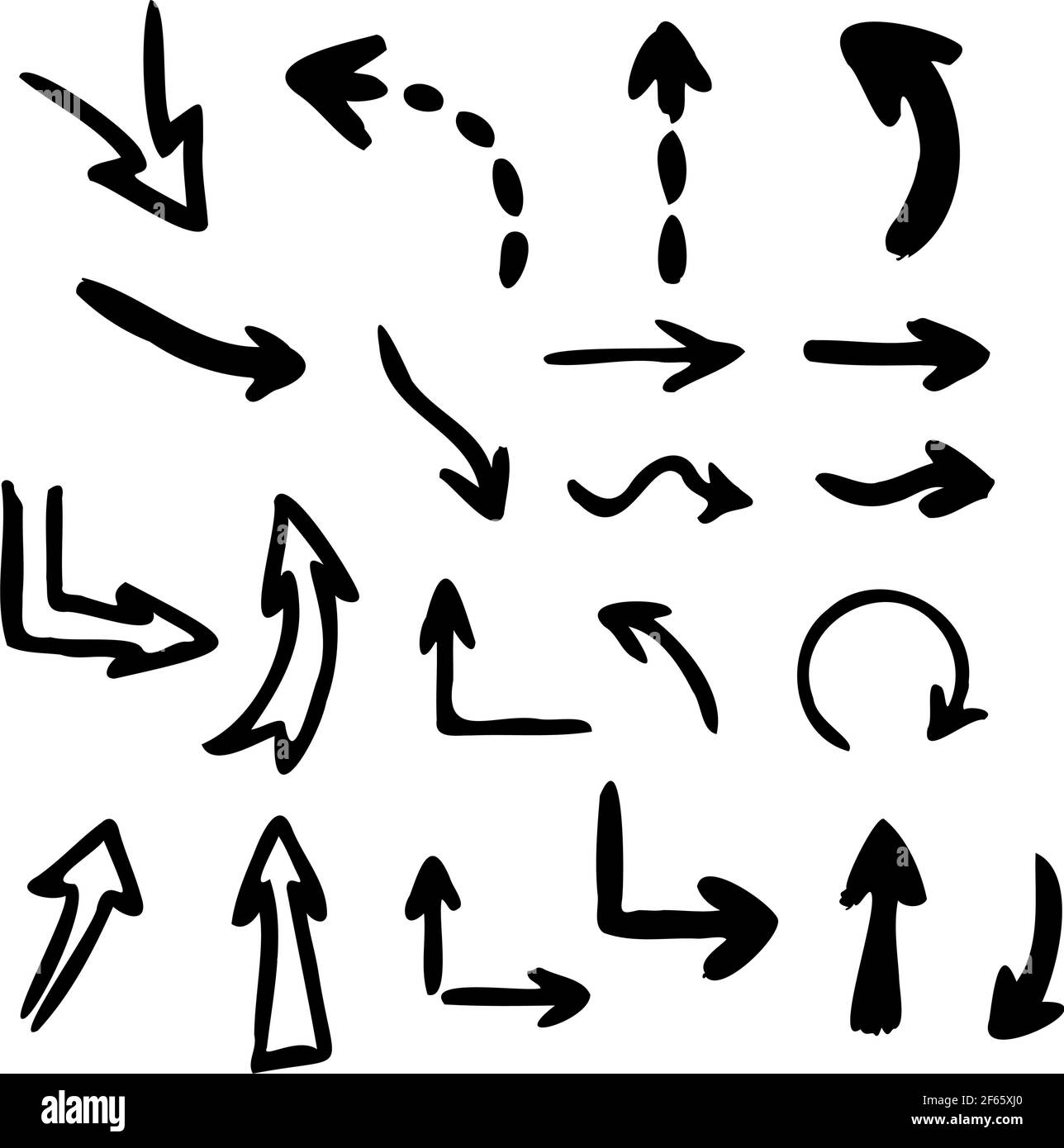 Vector hand drawn collection of arrows. Isolated on white background ...