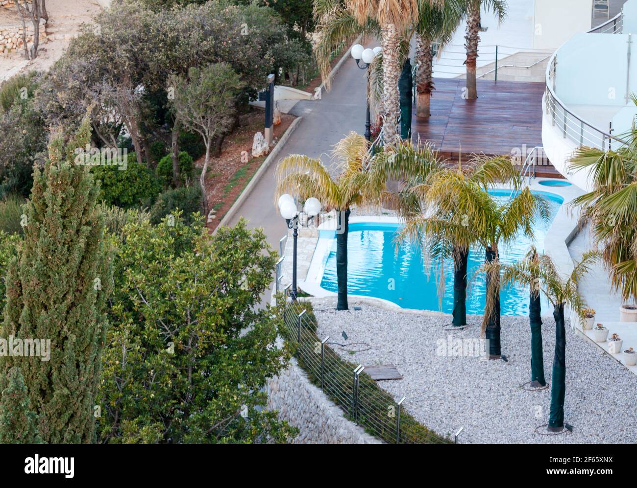 Pool in front of the hotel Stock Photo - Alamy