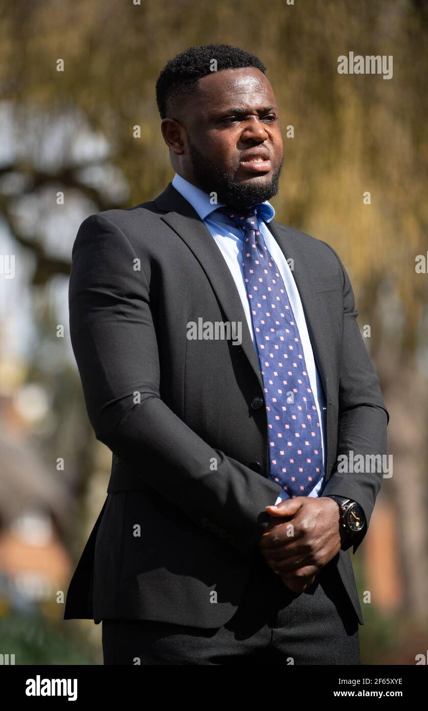 Ernest Boateng talks to the media outside Central Bedfordshire Coroner ...