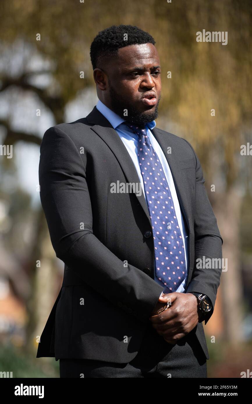 Ernest Boateng talks to the media outside Central Bedfordshire Coroner ...
