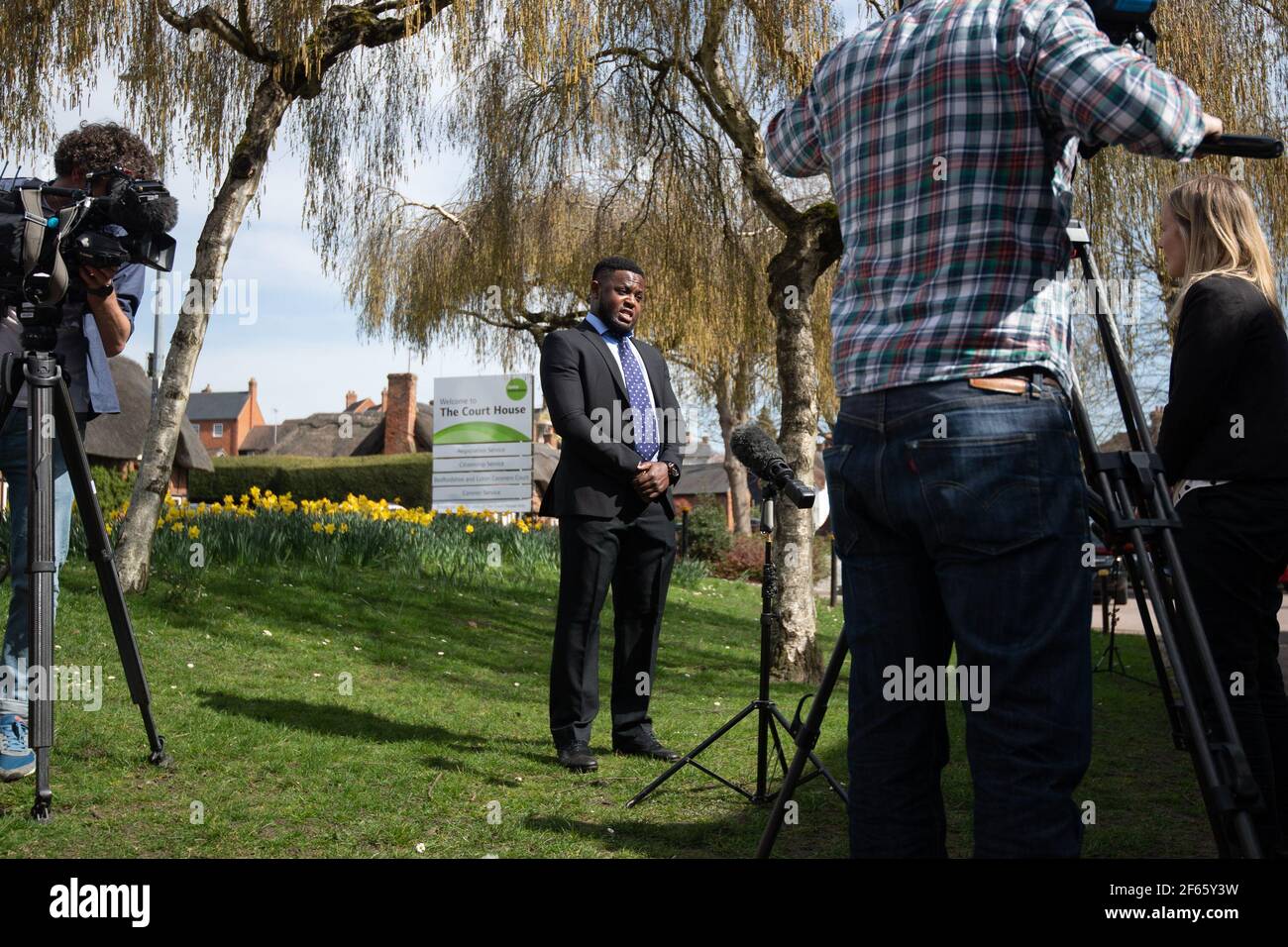 Ernest Boateng talks to the media outside Central Bedfordshire Coroner ...