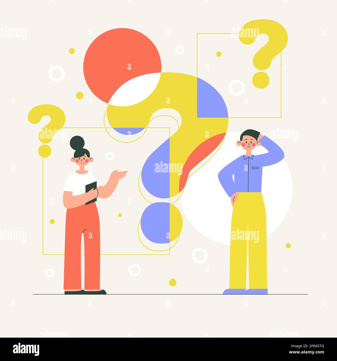 Flat people asking questions illustration Vector illustration Stock ...
