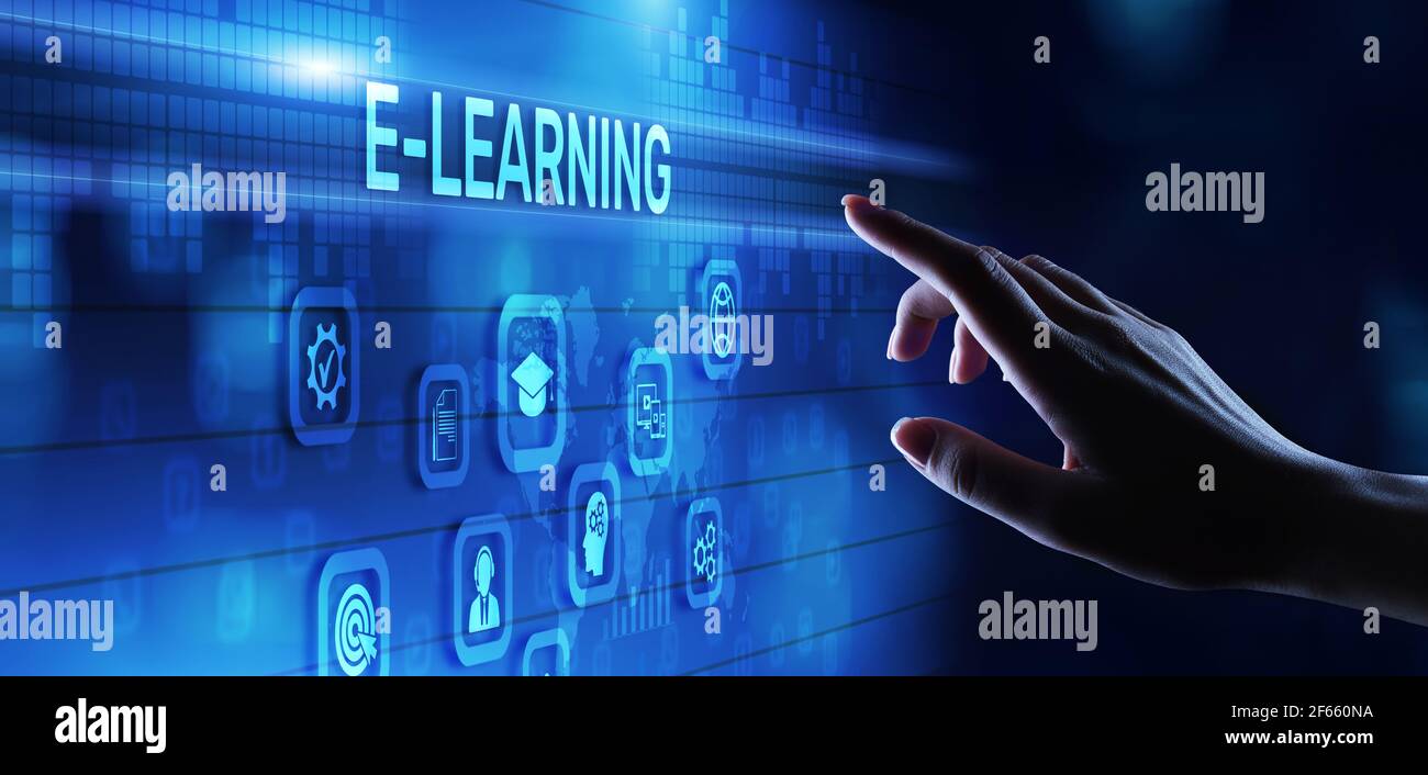 E-learning EdTech Education Technology elearning online learning internet technology concept ...
