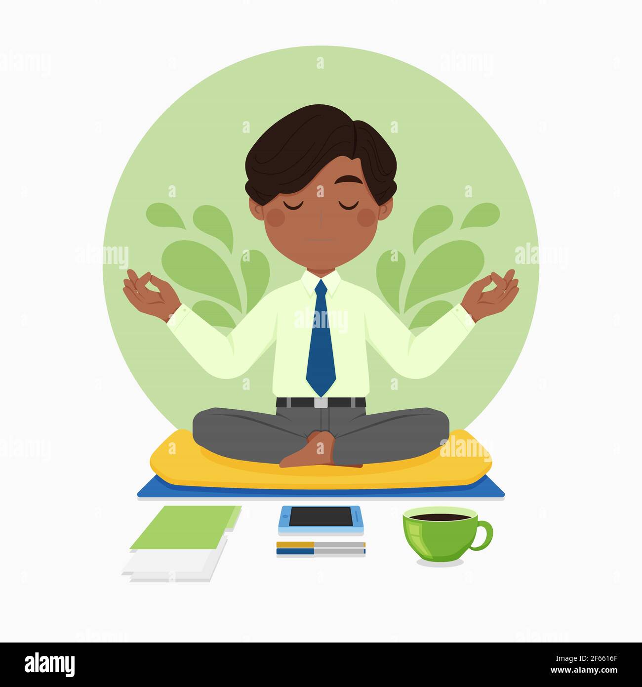 One man meditate silhouette Stock Vector Images - Alamy