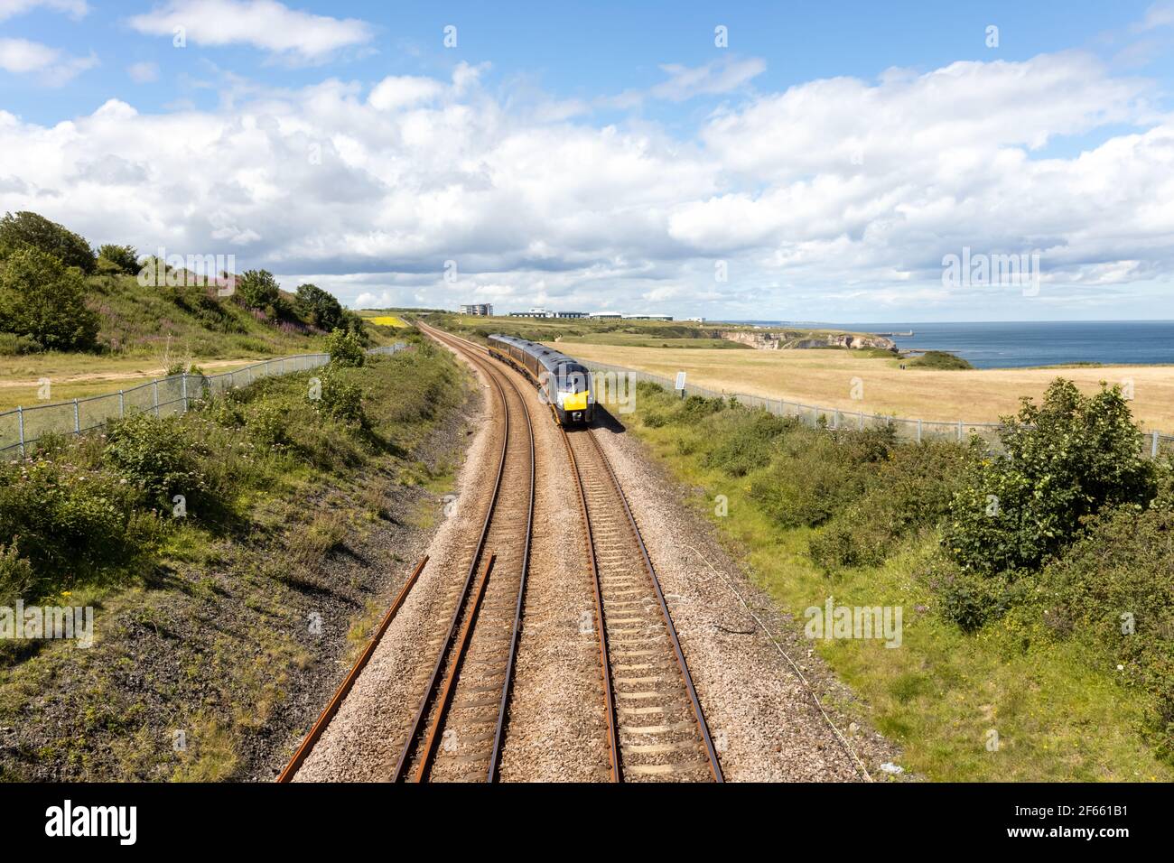 Beach on the north sea coast of county durham hi-res stock photography ...