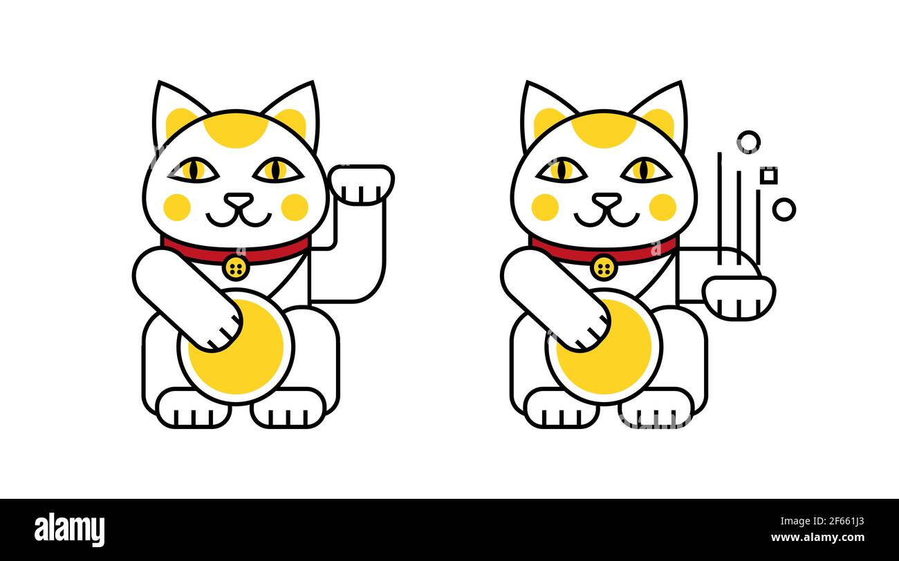 Lucky cat maneki neko Stock Vector Images - Alamy