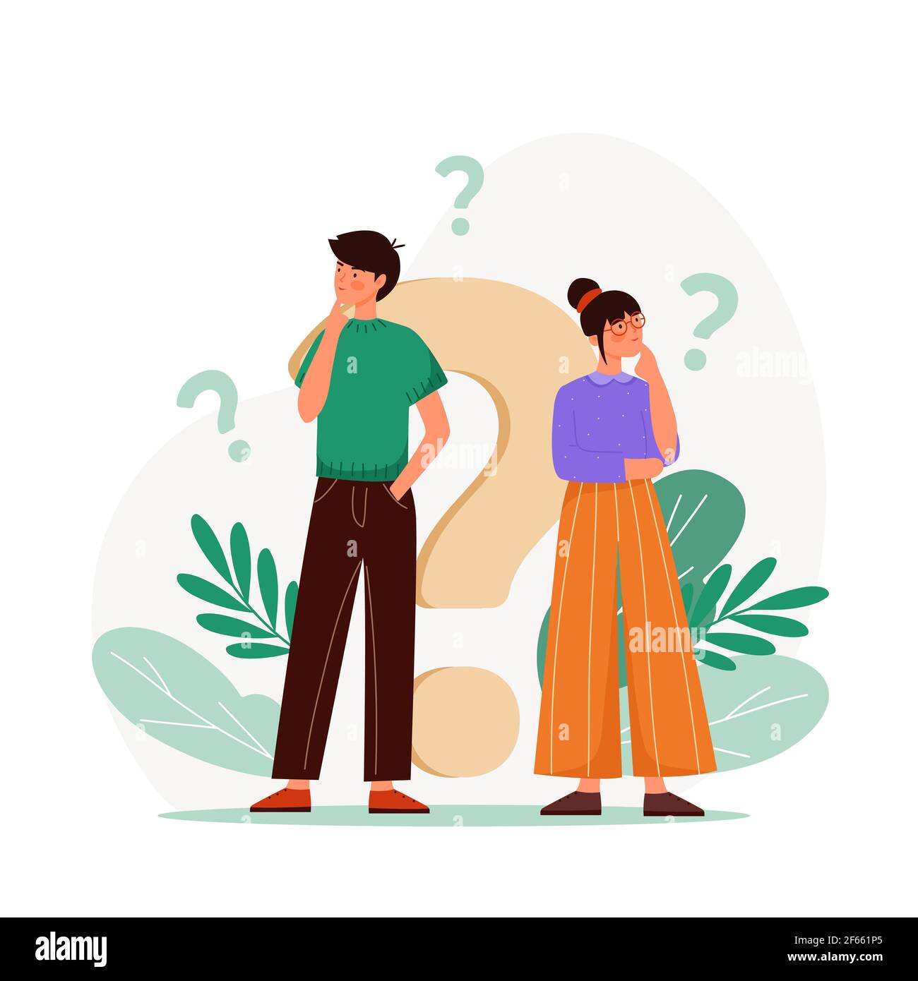 Pack of flat people asking questions Vector illustration Stock Vector ...