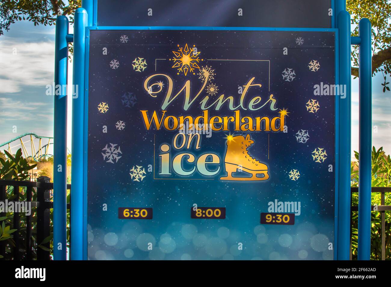 Orlando, Florida. December 22, 2020. Wishes You A Merry Christmas sign ...