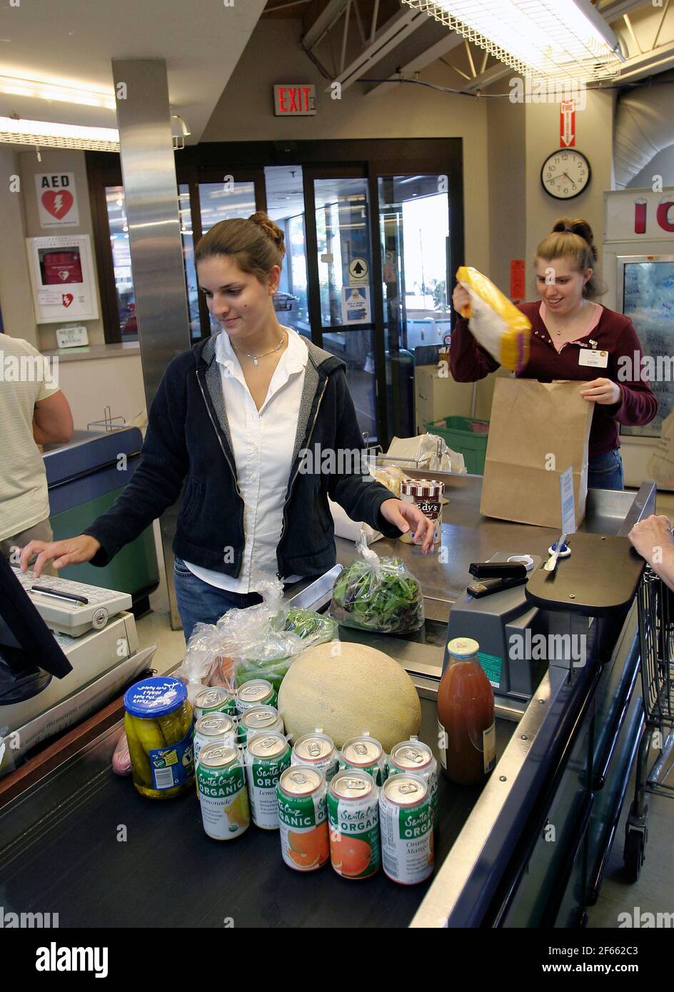 Checkout counter at a large food co-op supermarket in Hanover, New ...