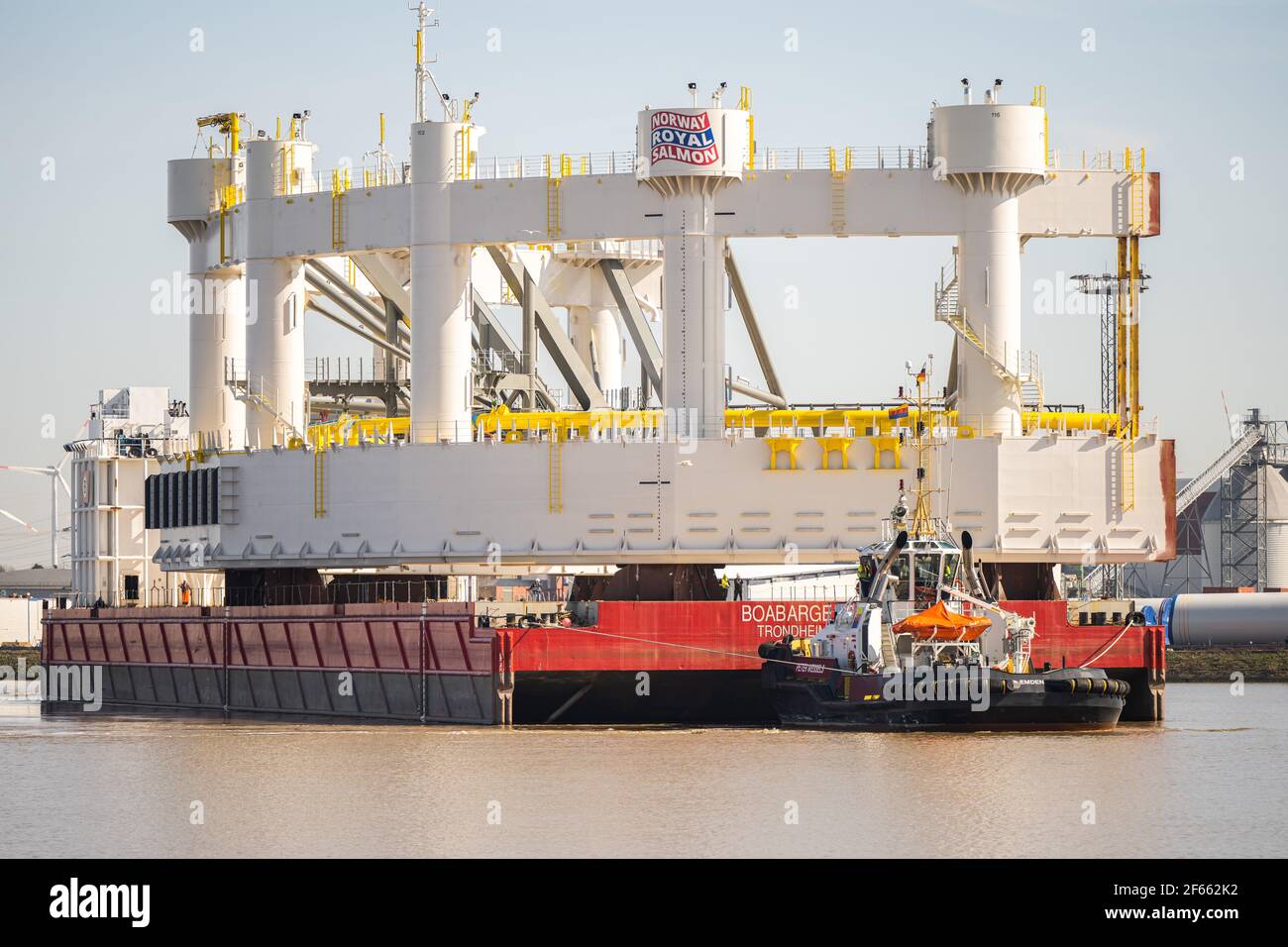 Emden, Germany. 30th Mar, 2021. The 1600-tonne component for a deep-sea ...