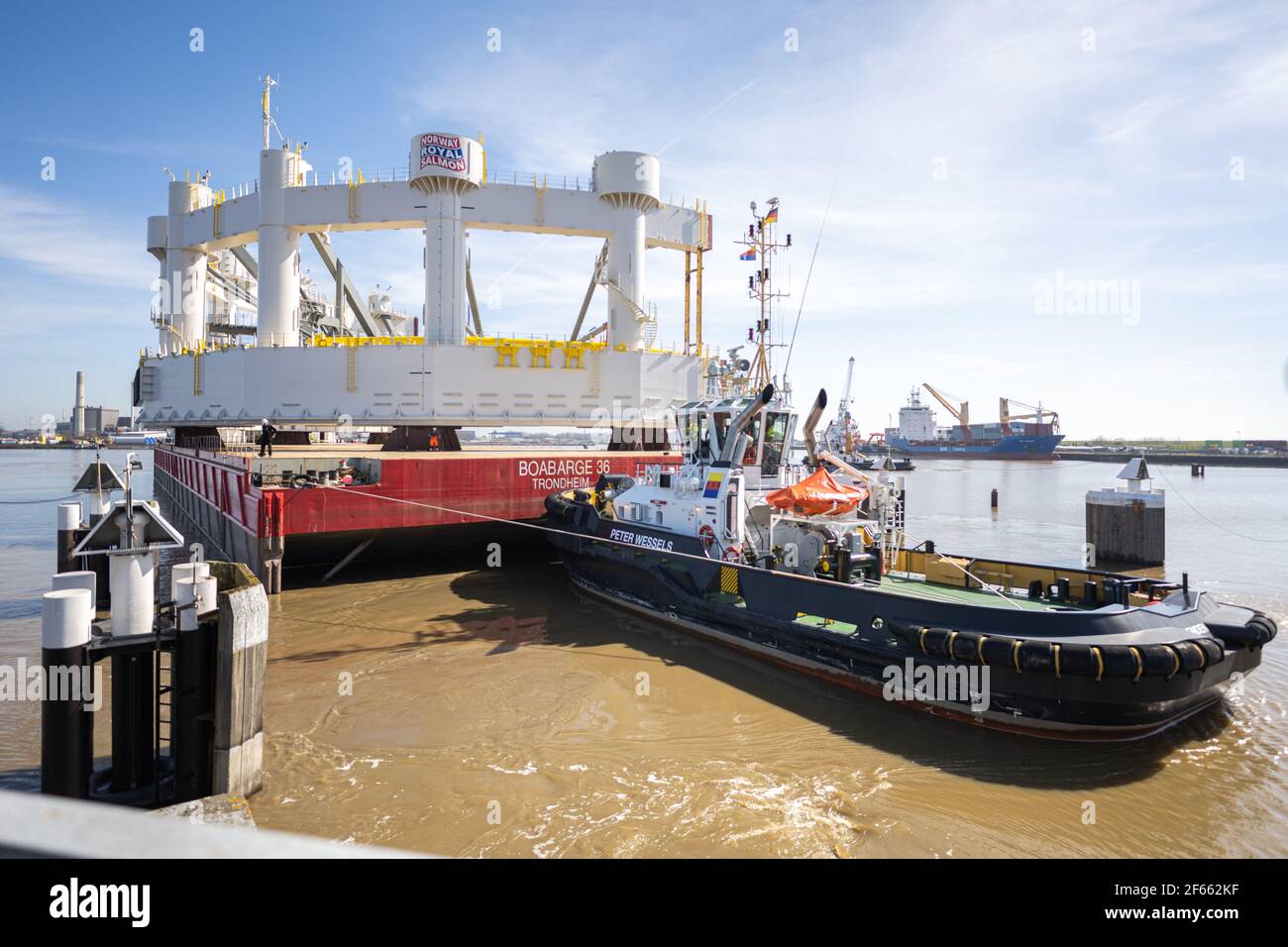Emden, Germany. 30th Mar, 2021. The 1600-tonne component for a deep-sea ...