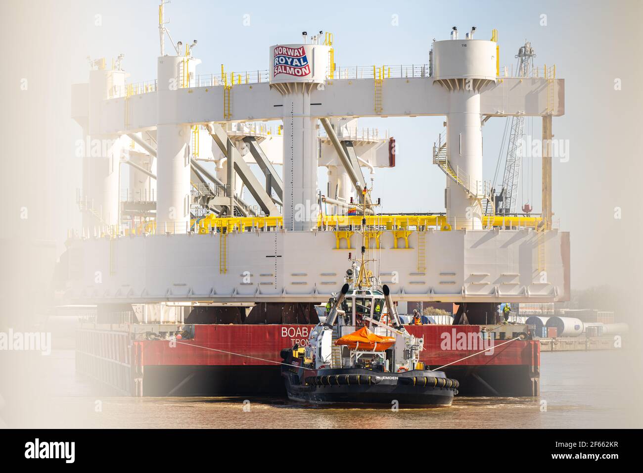 Emden, Germany. 30th Mar, 2021. The 1600-tonne component for a deep-sea ...