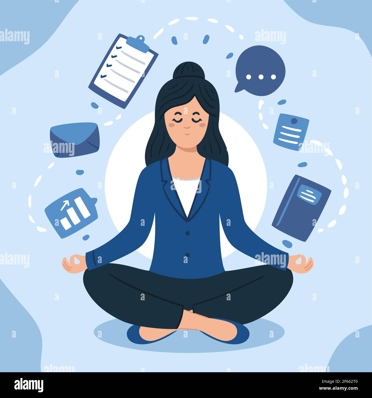 Flat design business person meditating Vector illustration Stock Vector ...