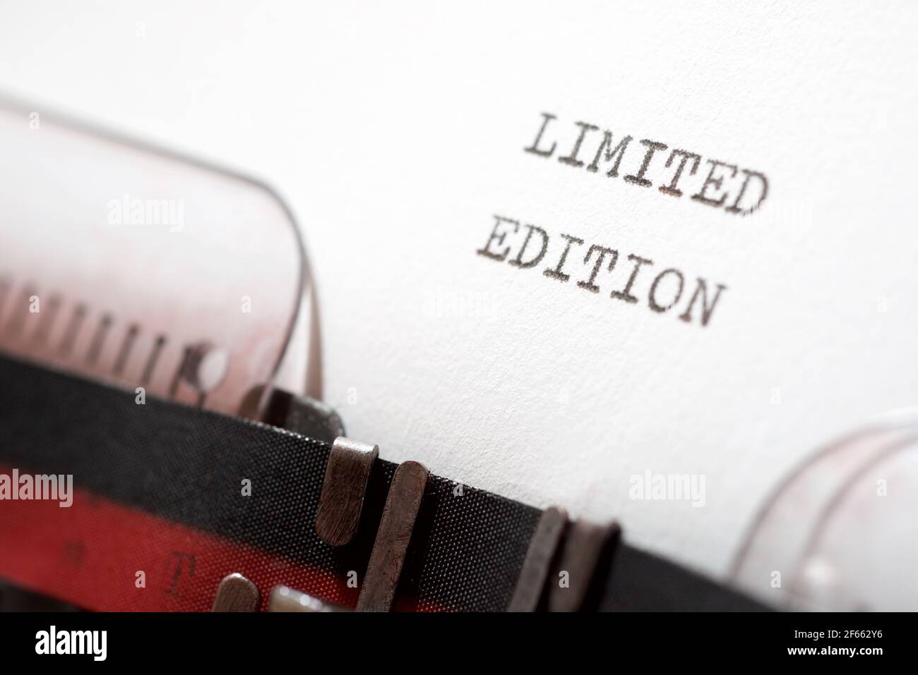 Limited edition phrase written with a typewriter Stock Photo - Alamy