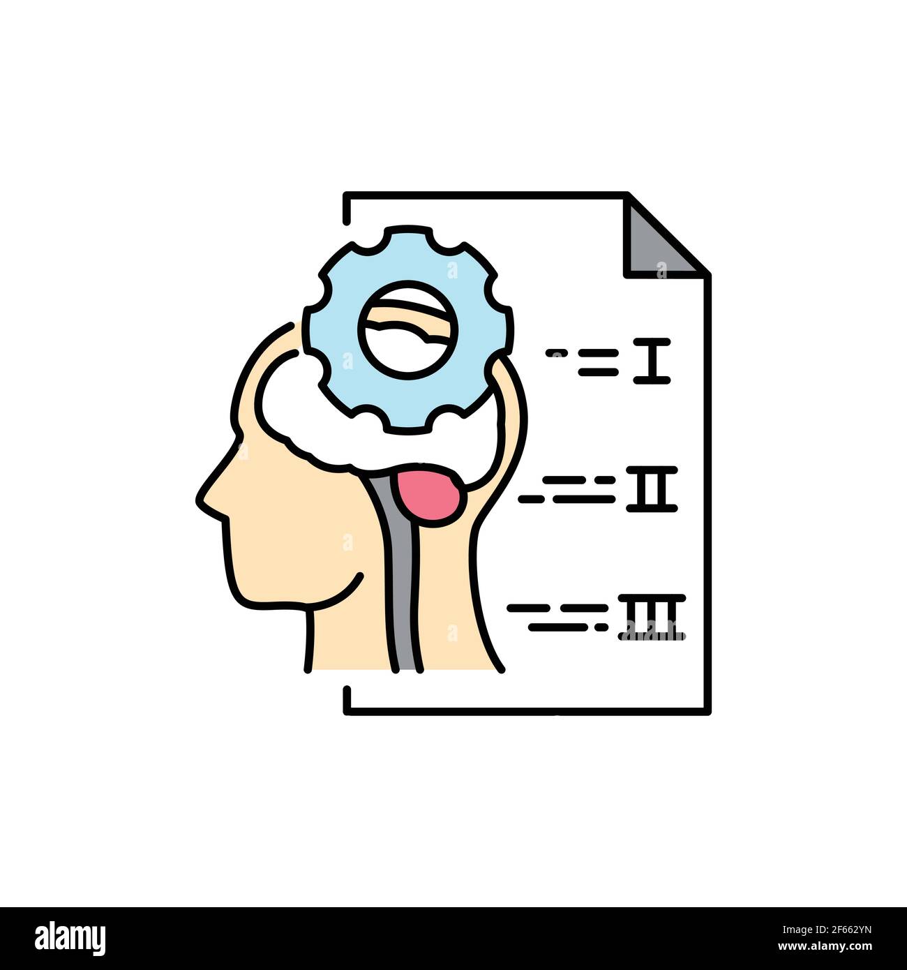 Psychobiology color line icon. Pictogram for web page, mobile app ...