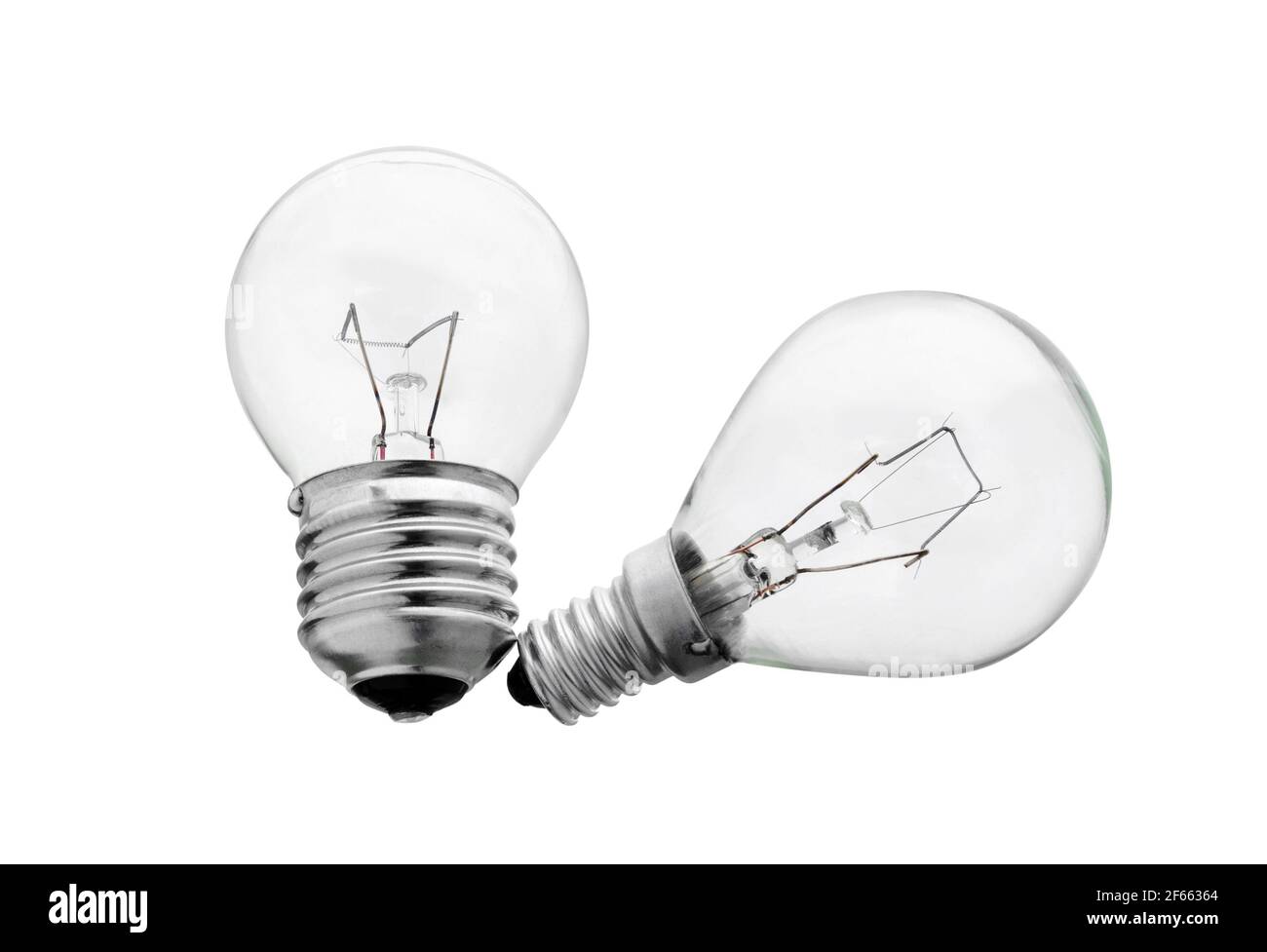 Light bulb glow-lamp isolated on white background. Incandescent bulbs ...