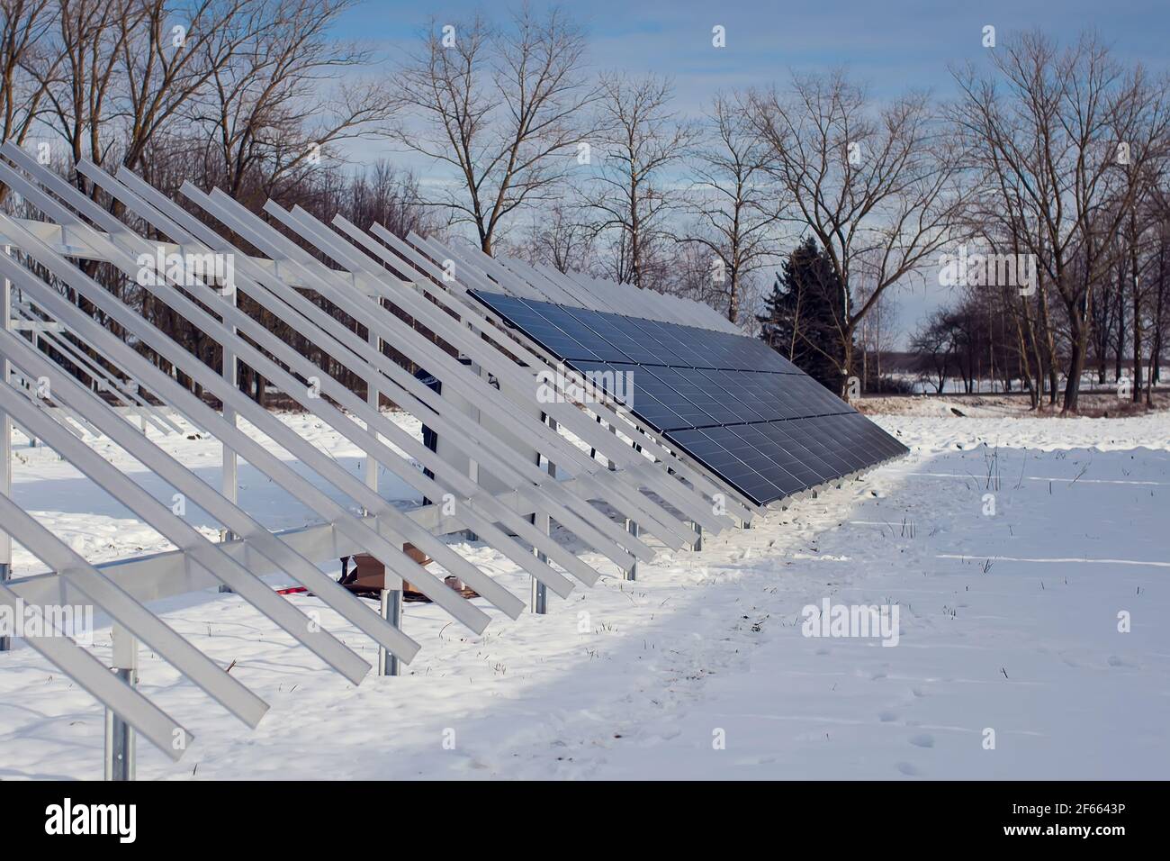Installation of solar panels. Alternative energy. Environmental ...