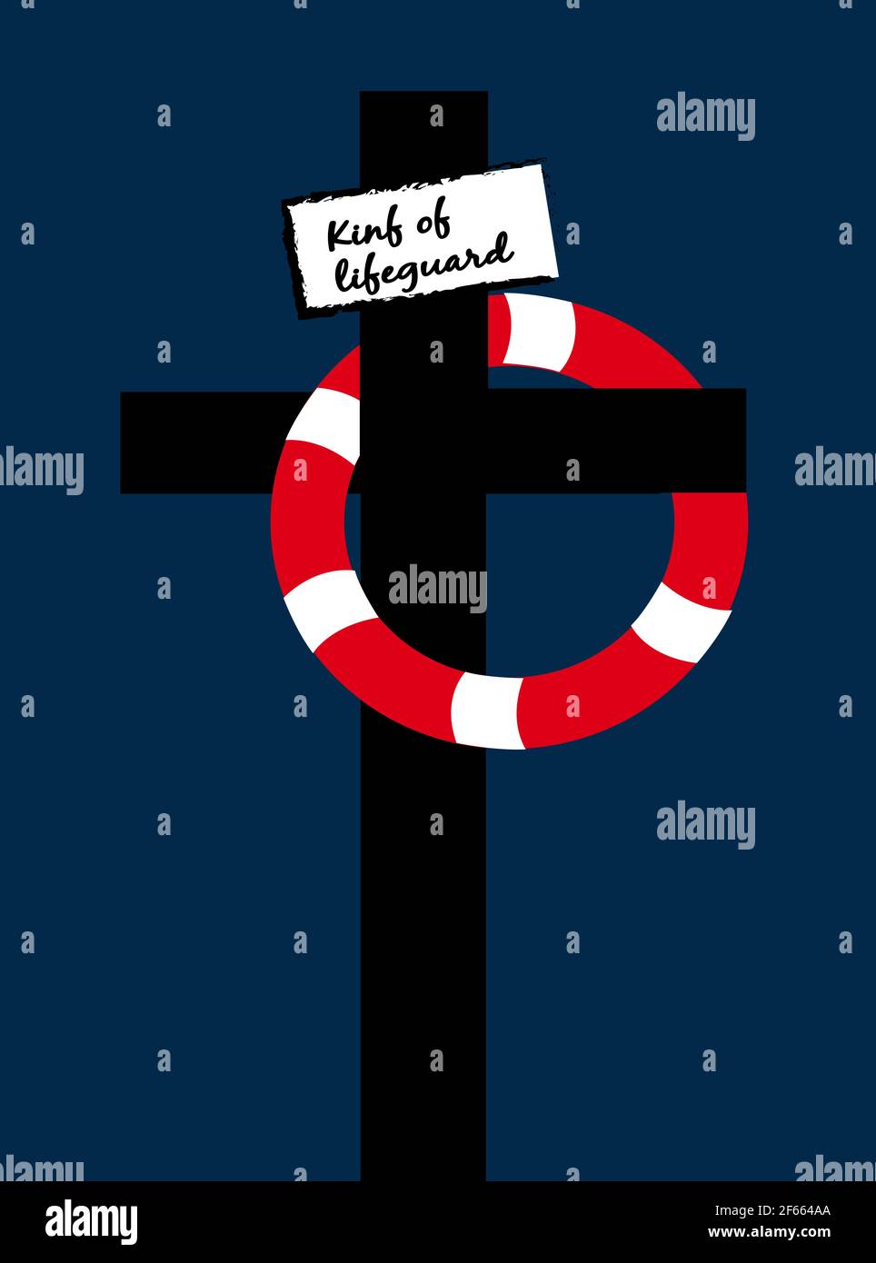 illustration of a lifeline on a cross for the idea that Jesus can save ...