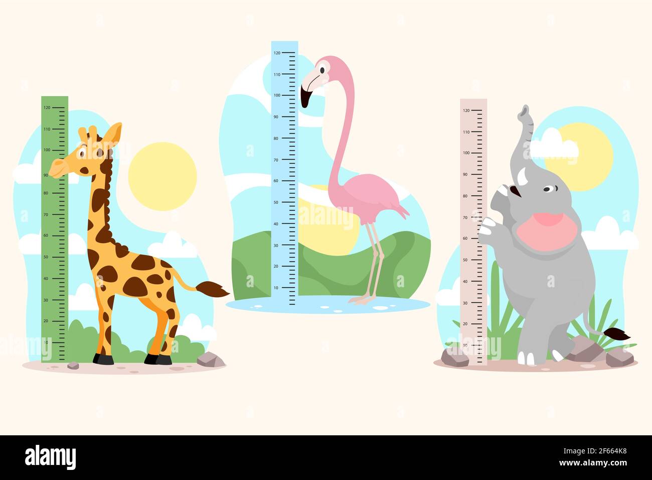 Hand drawn height meter Set Vector illustration Stock Vector Image ...