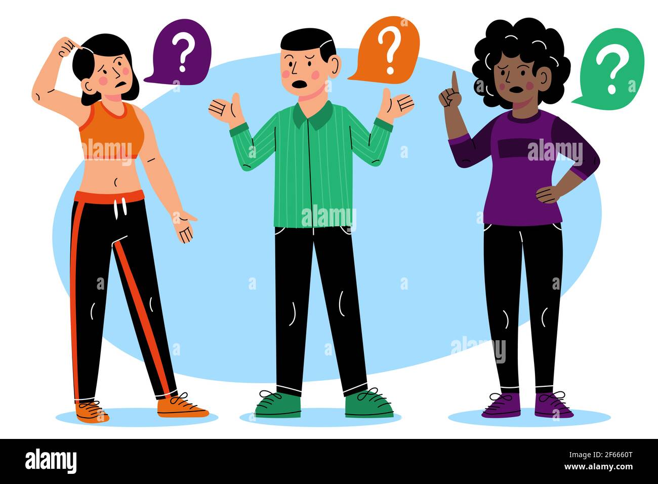 Cartoon People Asking Questions