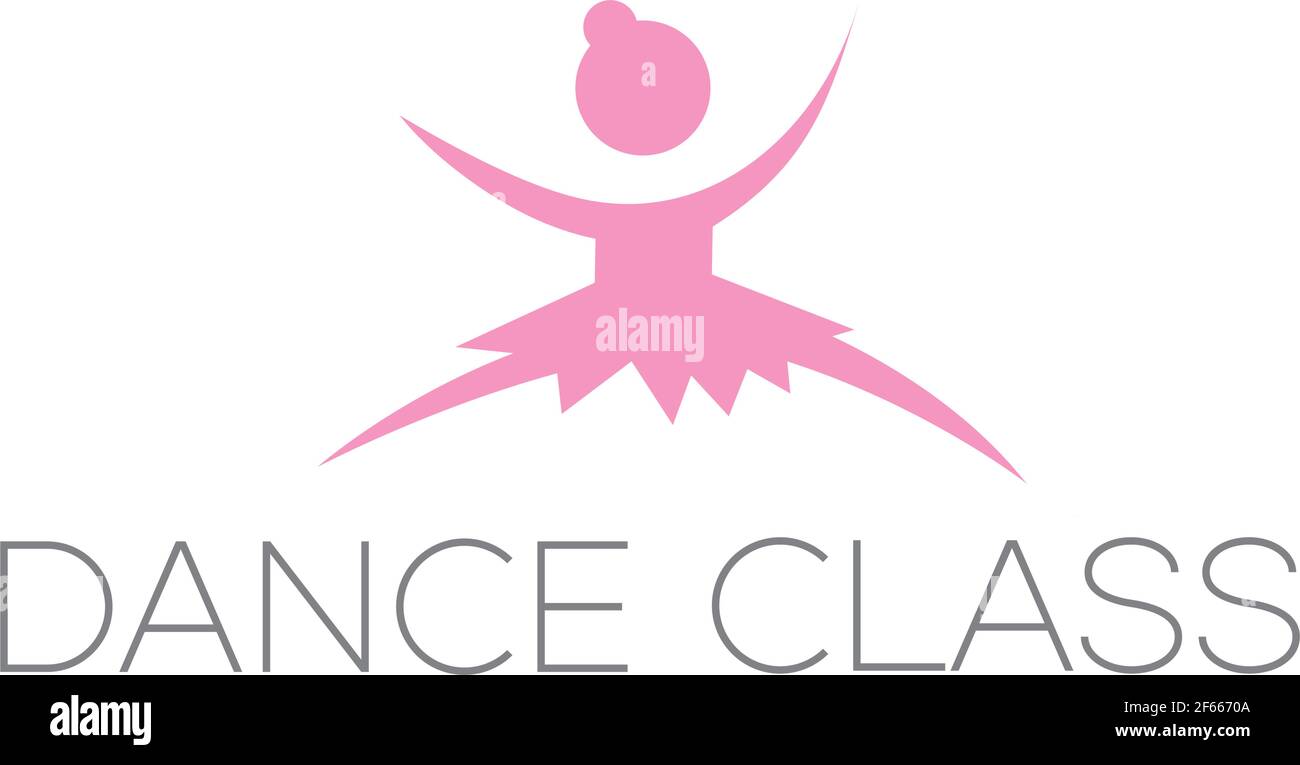 Modern Cute Ballet Dance Class Icon Logo Design Vector Template Pink ...