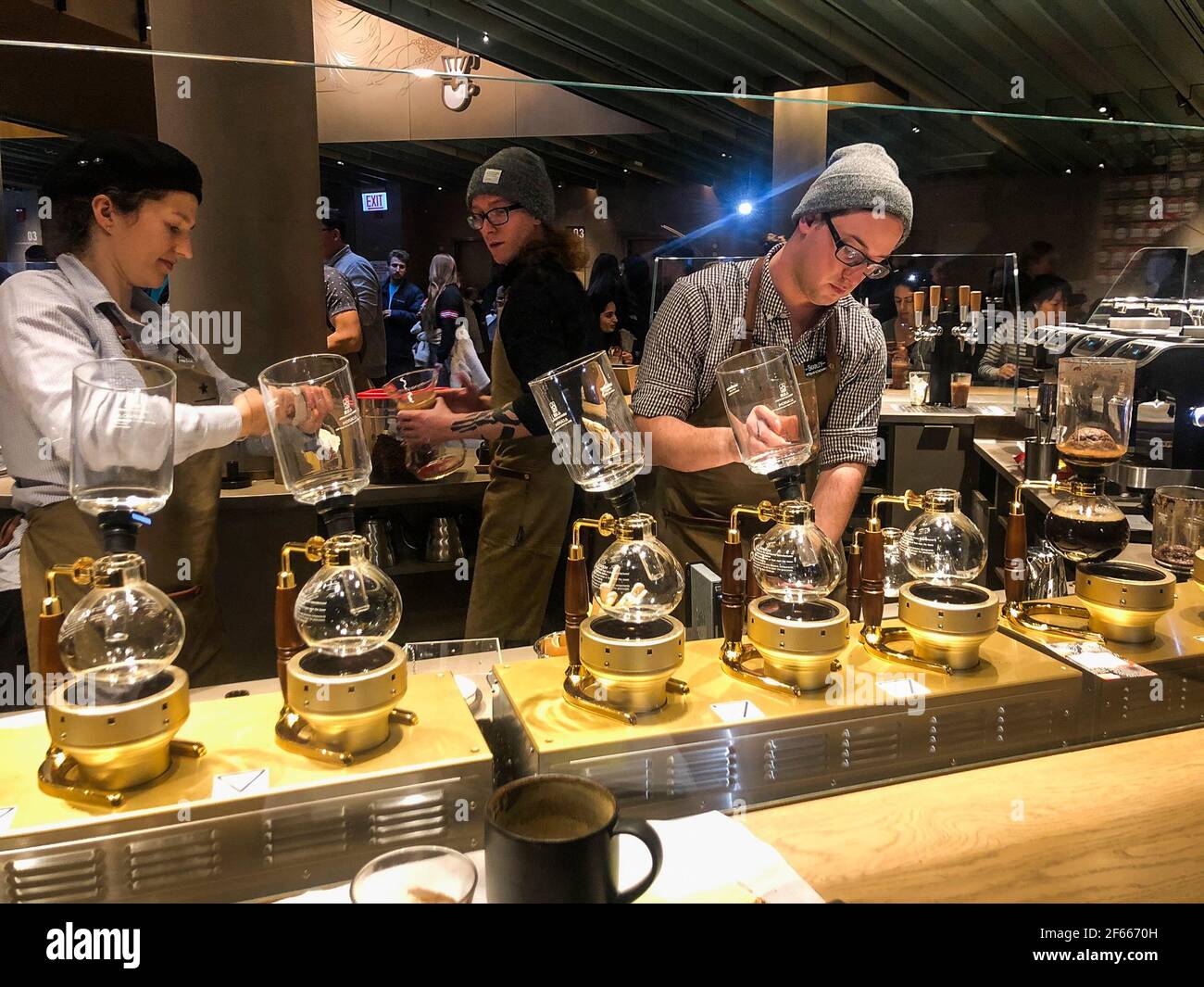 Chicago, USA. 21st Nov, 2019. The Starbucks Reserve Roastery Chicago is ...