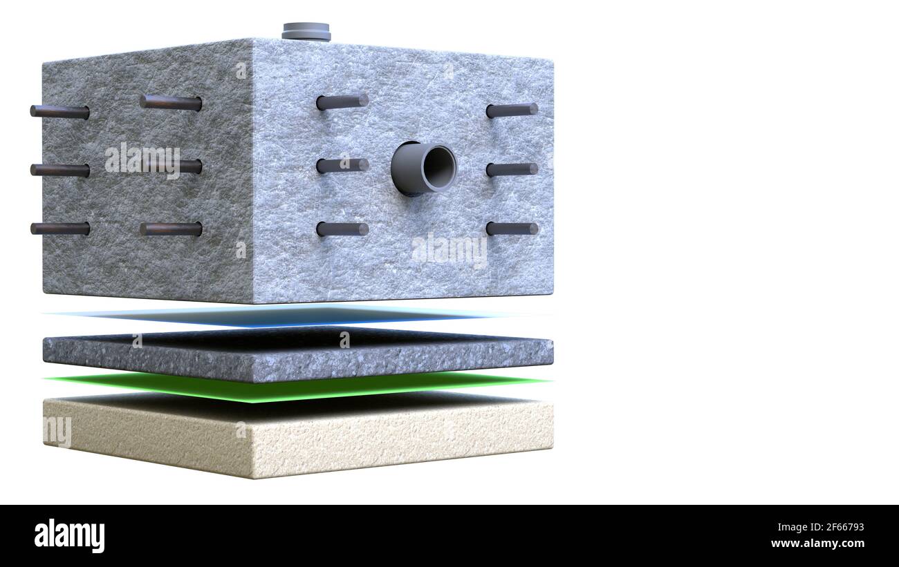 construction substructure scheme isolated, industrial 3d rendering ...