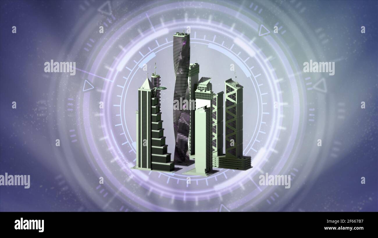 city stress - urban district renders, cg industrial 3d illustration ...