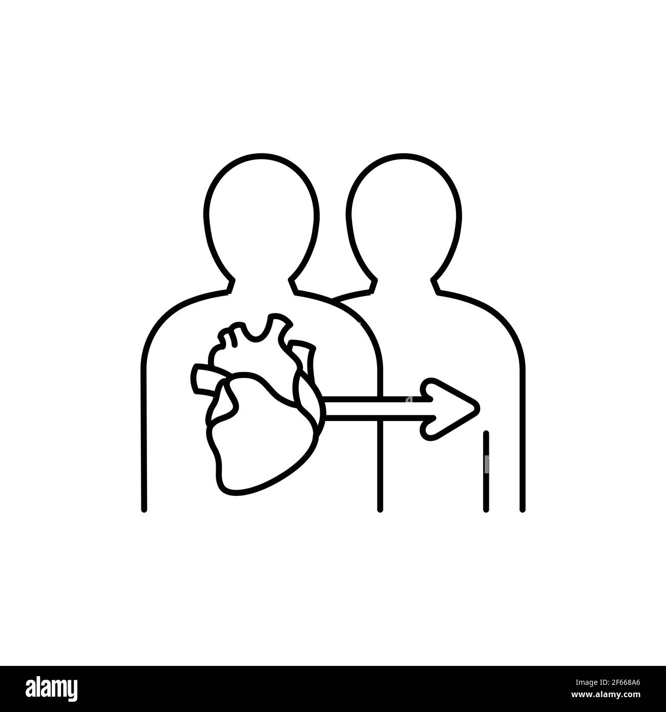 Heart transplant color line icon. Donor organ. Pictogram for web page ...