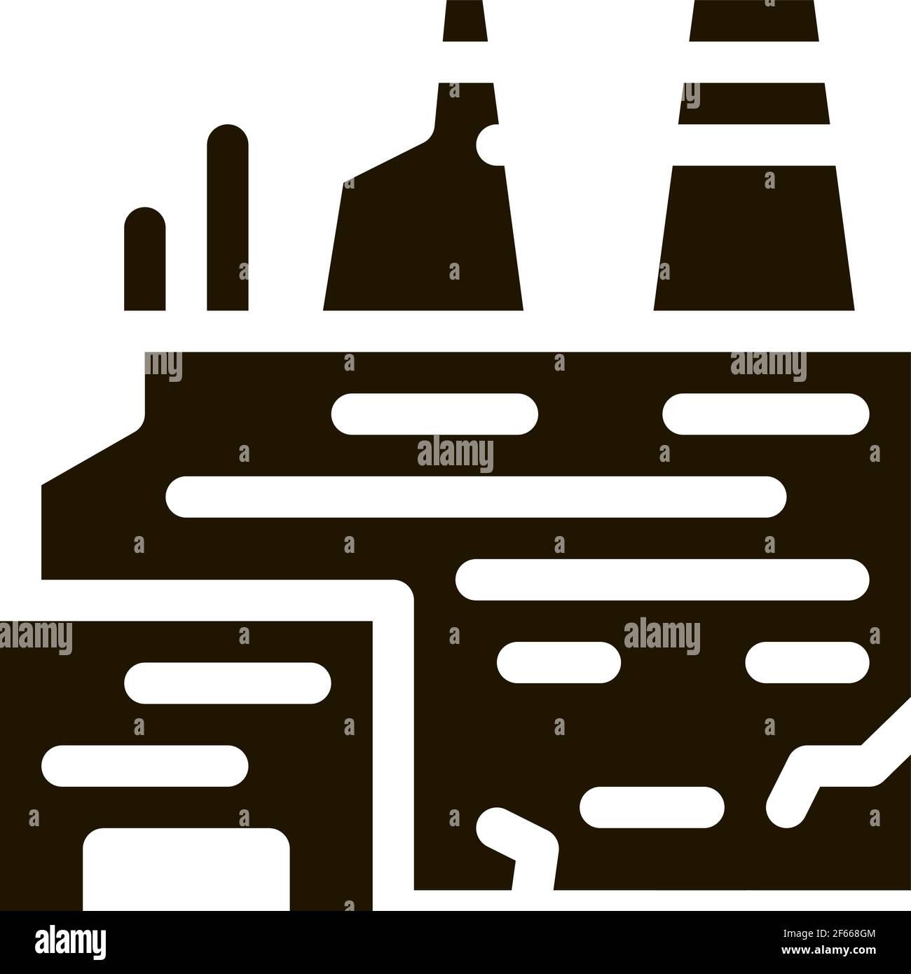 destroyed nuclear power plant icon Vector Glyph Illustration Stock ...