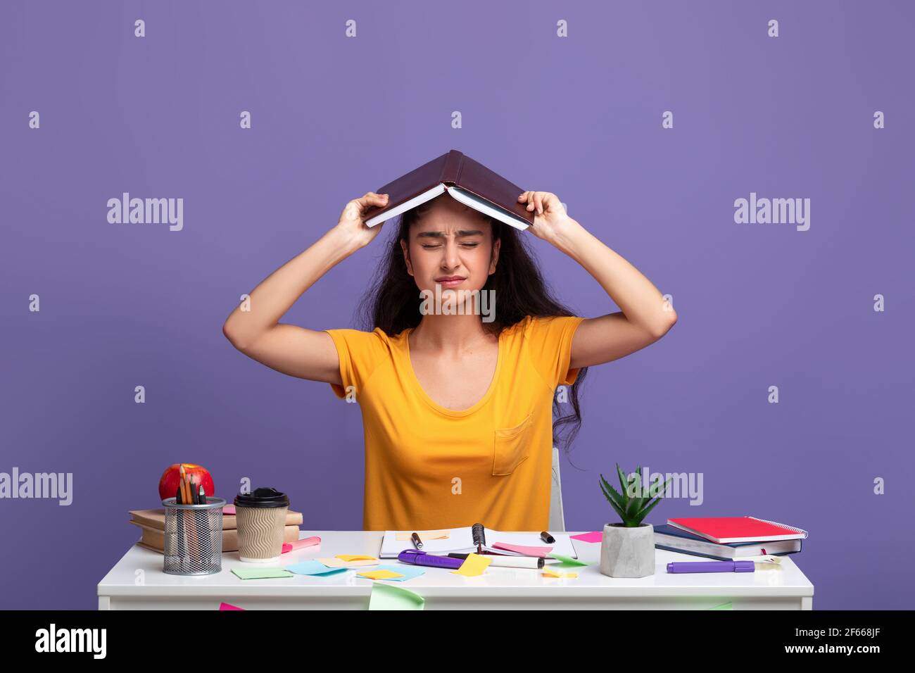 Indian woman sad on book hi-res stock photography and images - Alamy