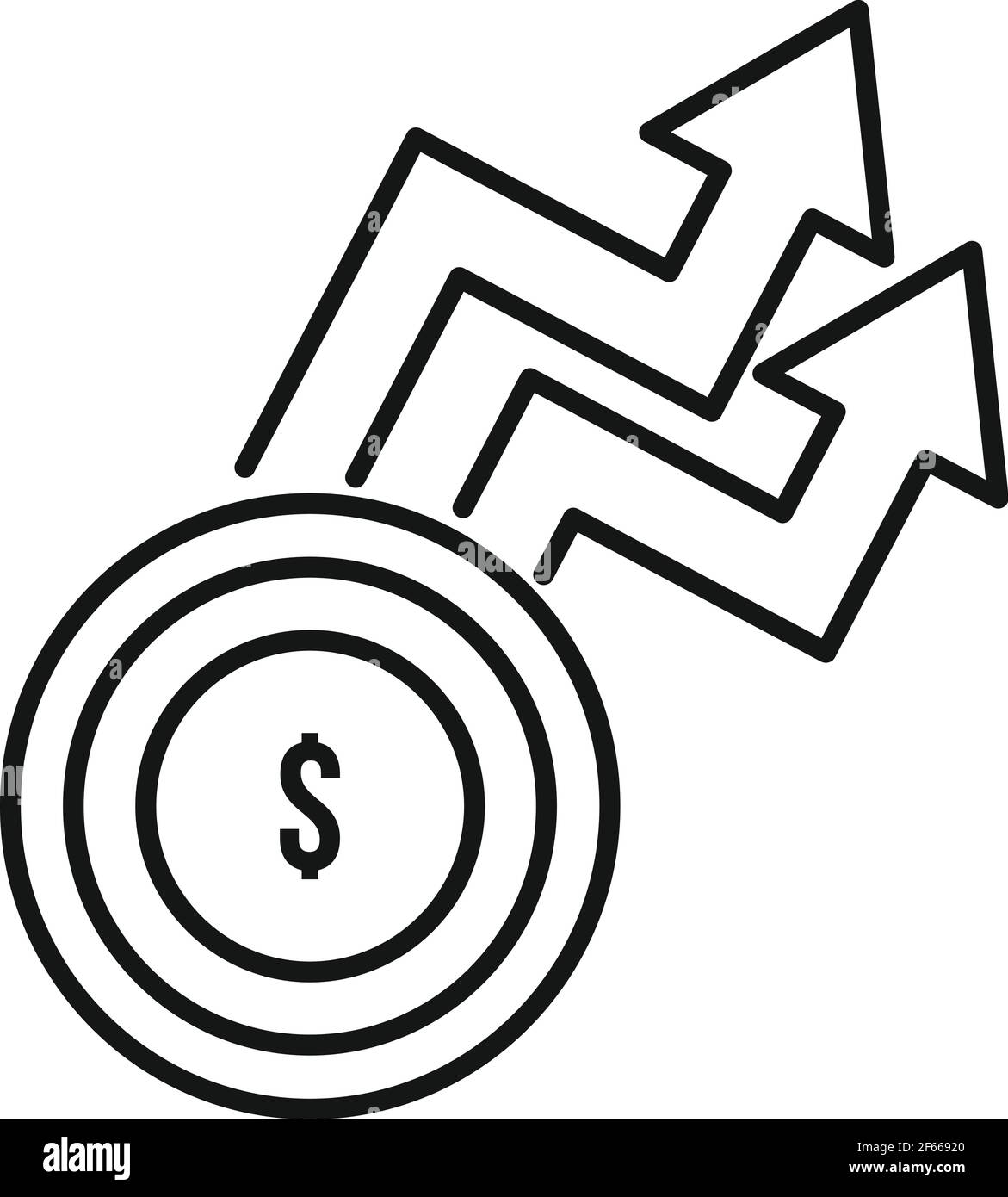 Rise money coin icon, outline style Stock Vector Image & Art - Alamy