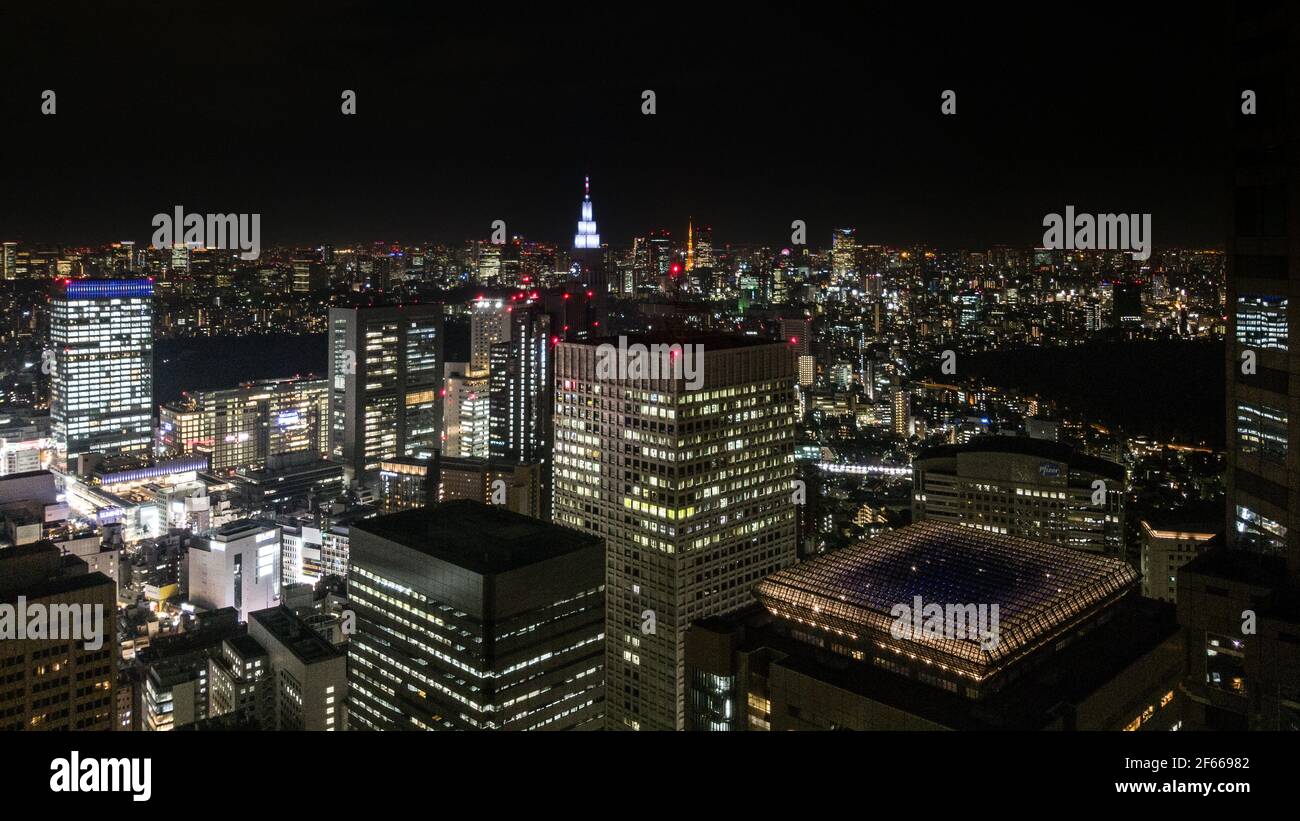 Japan night aerial hi-res stock photography and images - Alamy