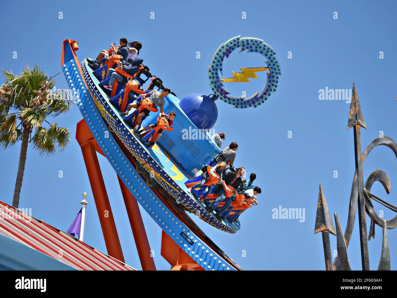 Landscape with scenic view of people on the Shockwave, a wild ride at ...
