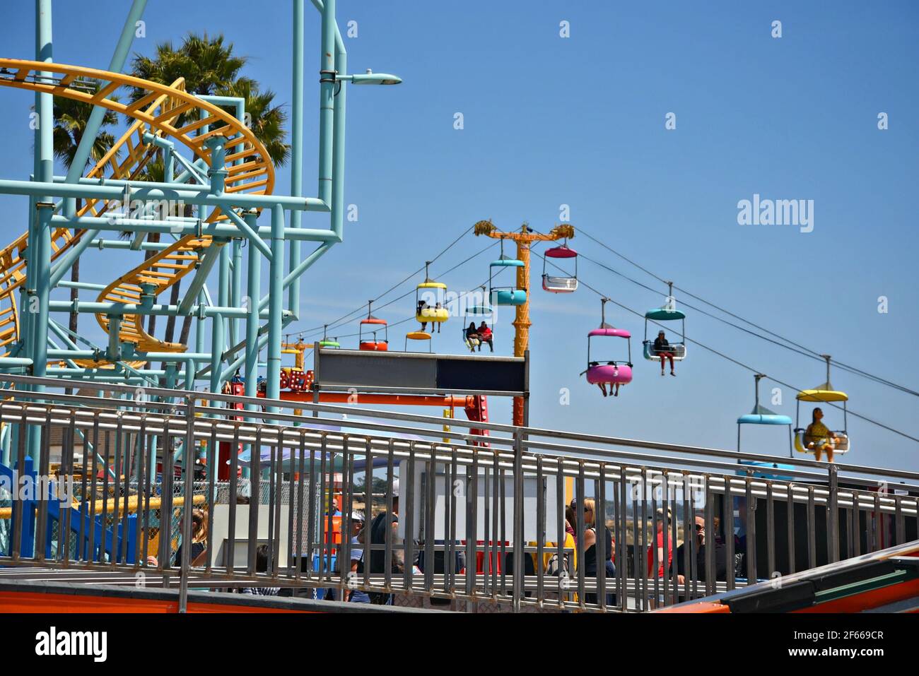Landscape with scenic view of the Sky Glider, a popular ride at the ...