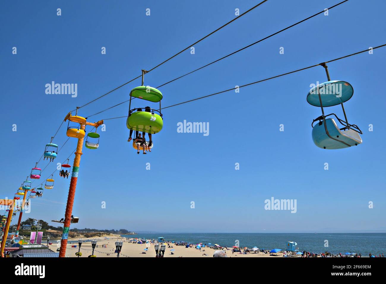 Landscape with scenic view of the Sky Glider, a popular ride at the ...