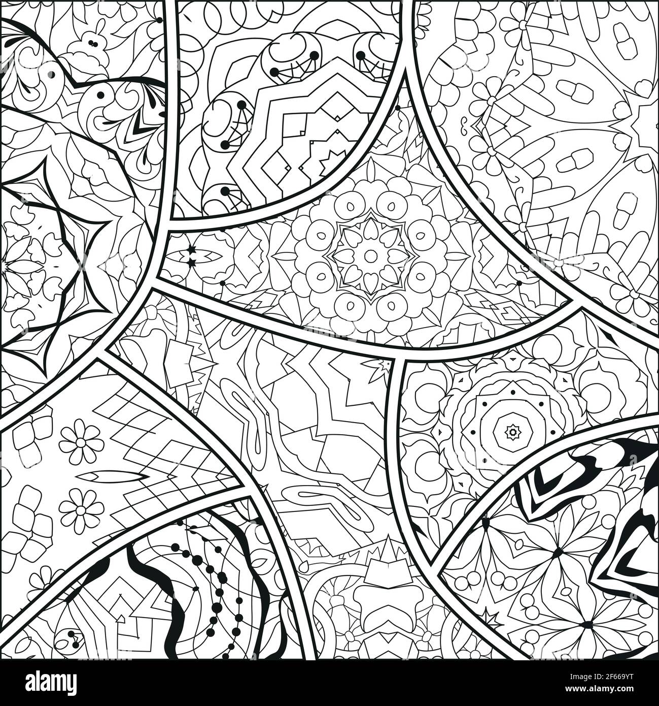 Vector textures for coloring book. Hand-painted art design Stock Vector ...