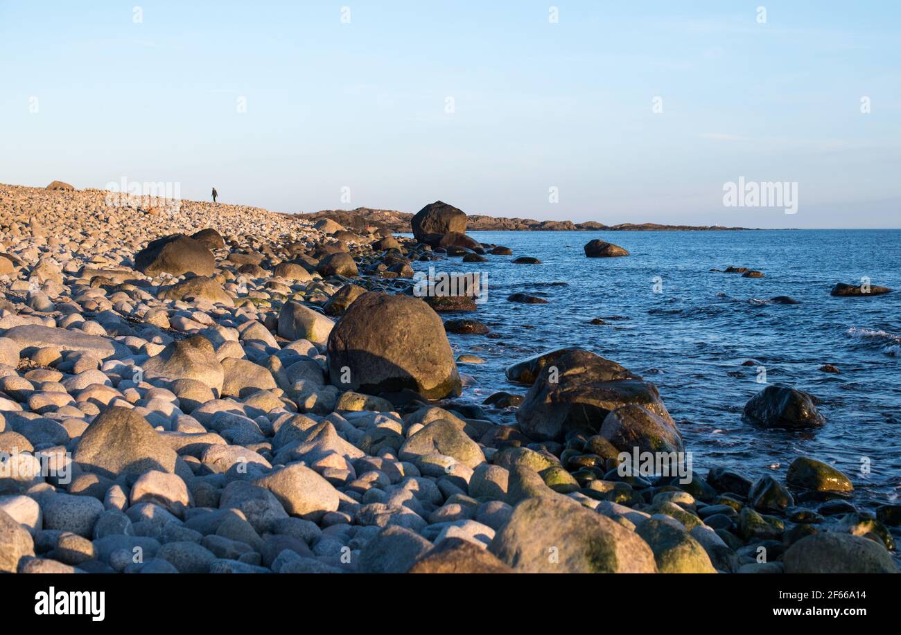 Just before sunset at Mølen beach Stock Photo - Alamy