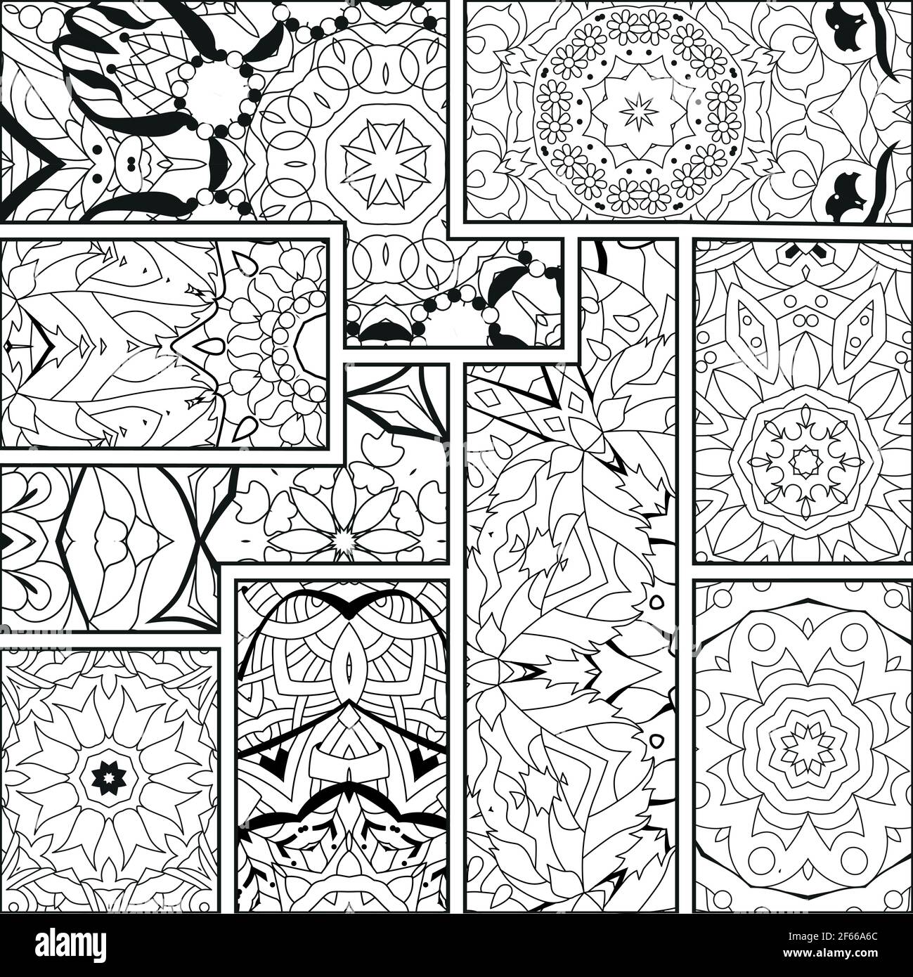 Vector textures for coloring book. Hand-painted art design Stock Vector ...