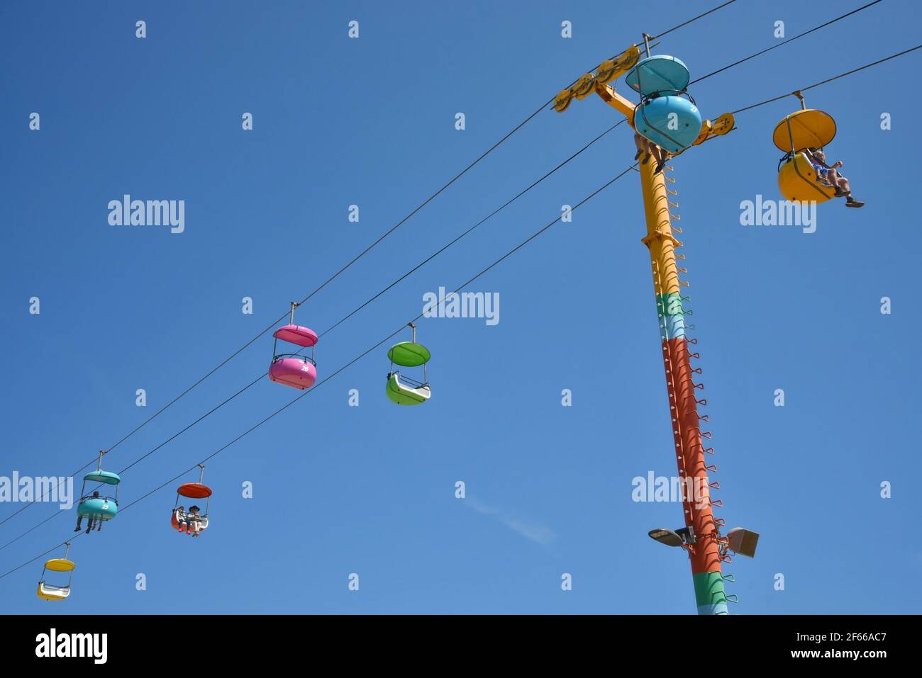 Landscape with scenic view of the Sky Glider, a popular ride at the ...