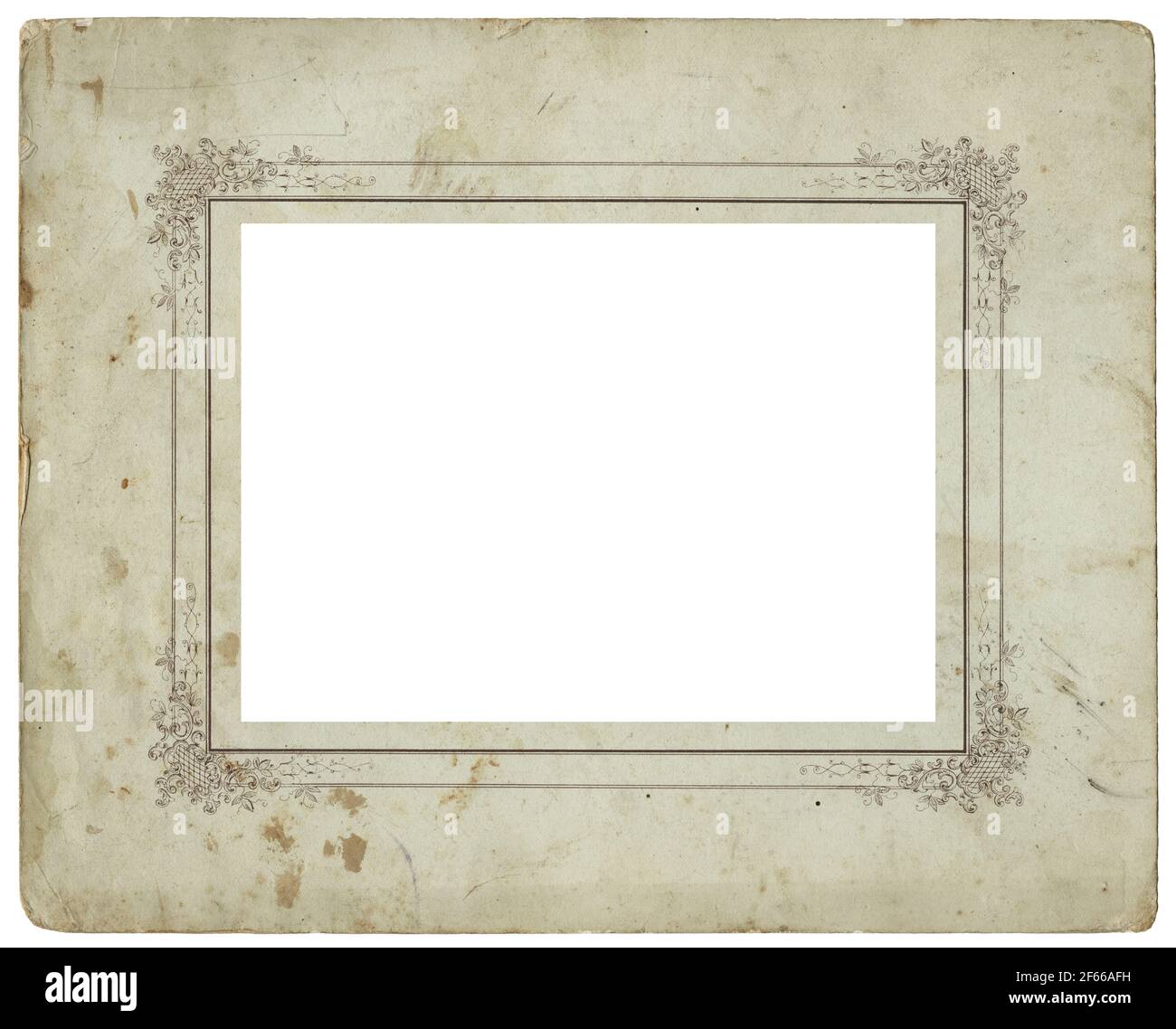 Antique used photo paper frame with floral decoration - circa 1900 ...