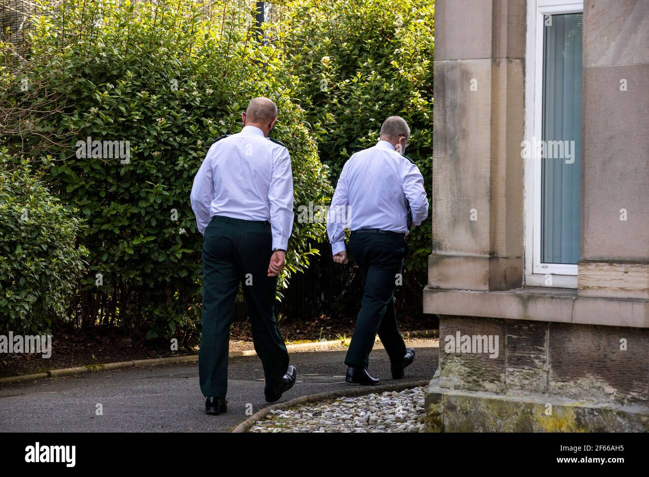 PSNI Chief Constable Simon Byrne (right) and Assistant Chief Constable ...