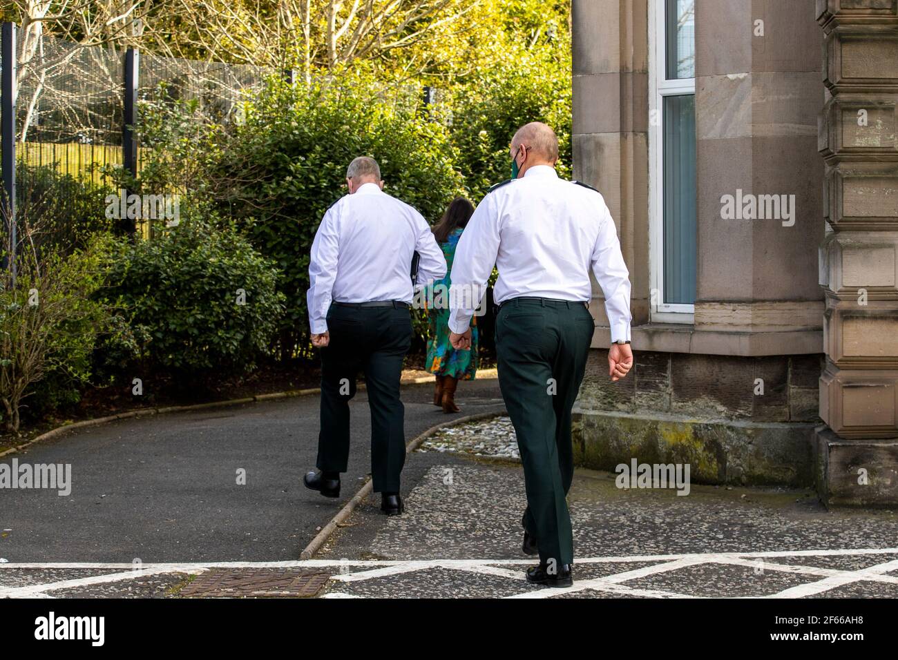 PSNI Chief Constable Simon Byrne (left) and Assistant Chief Constable ...