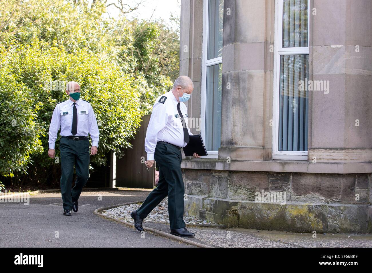 PSNI Chief Constable Simon Byrne (right) and Assistant Chief Constable ...
