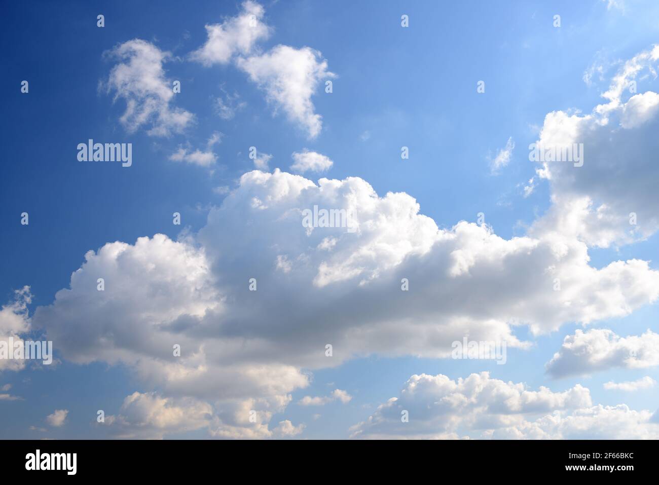 Blue clean sky with white cloud. Oxygen, environment Stock Photo - Alamy