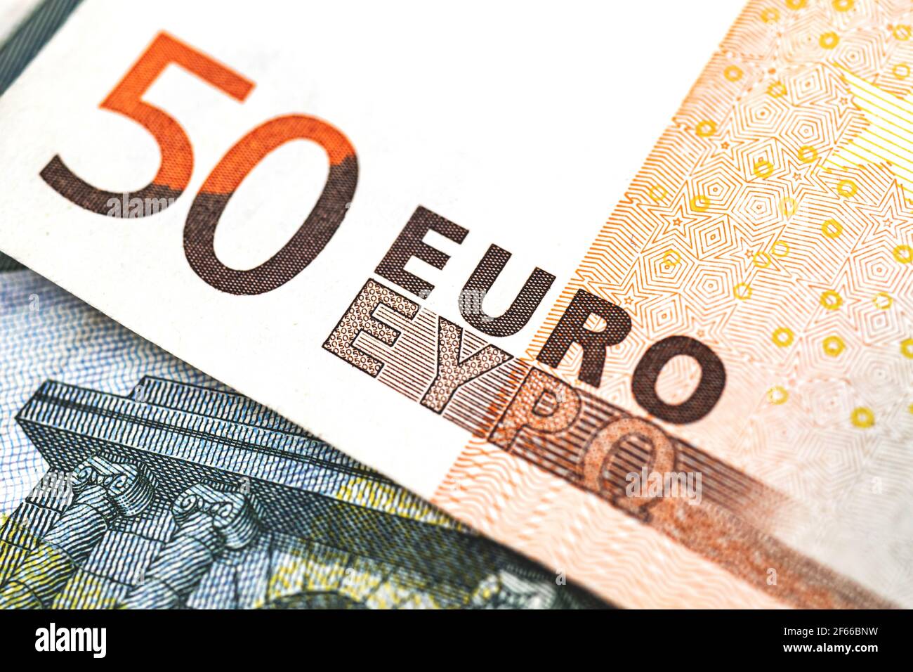 Background of 50 euro money close up, close view of euro banknote Stock ...
